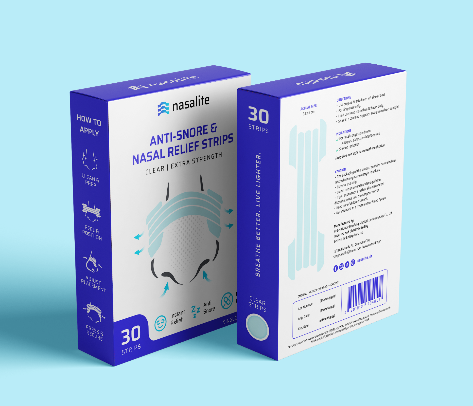 Nasalite Nasal Strips - Clear, Extra Strength